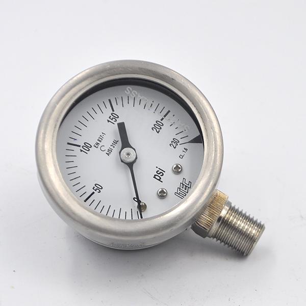 VACUOMETRO GLIC DN63 -1+0BAR SS316 INF1/4" ITEC